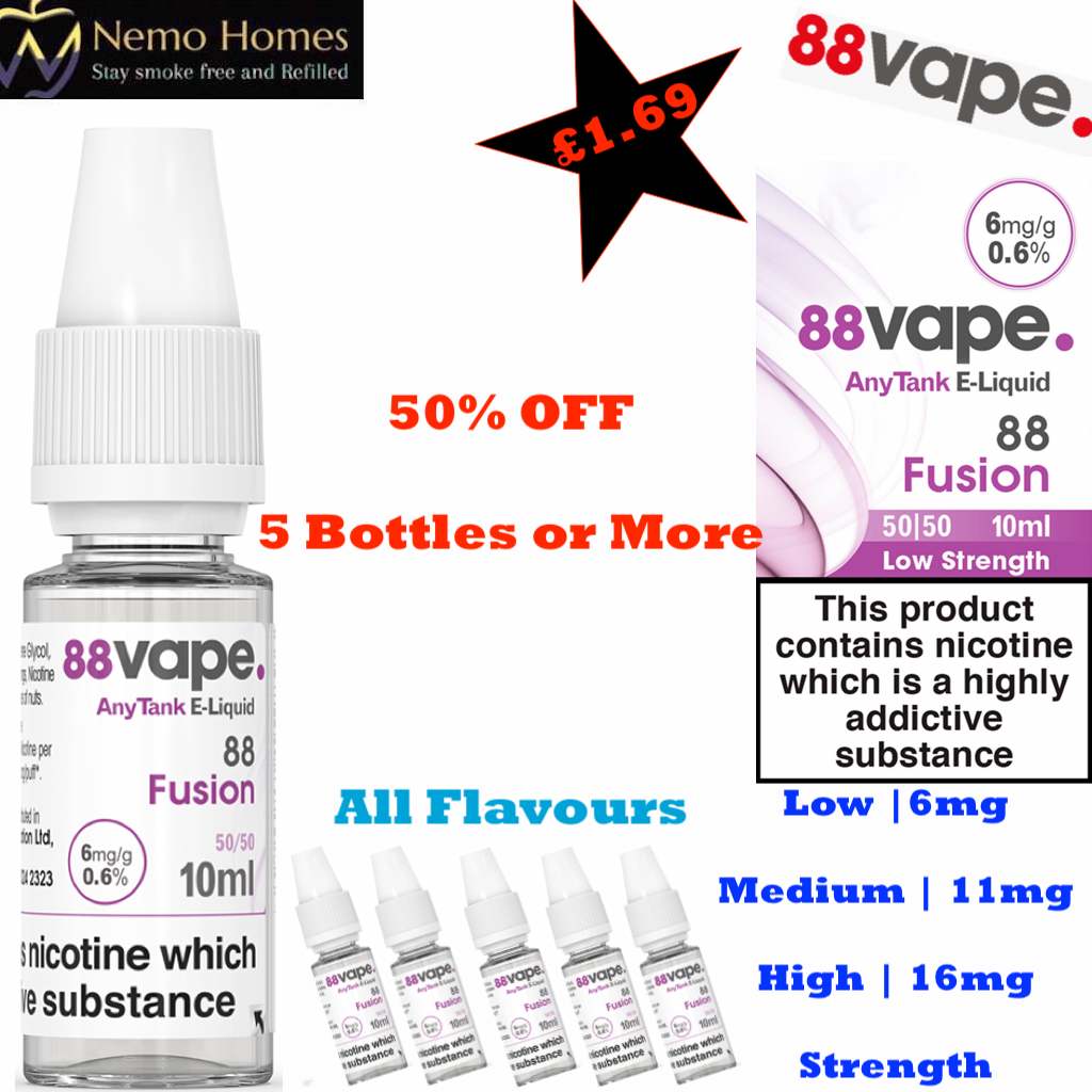 88 Vape 50|50 Any Tank E liquid - Nemo Homes Vape Shop