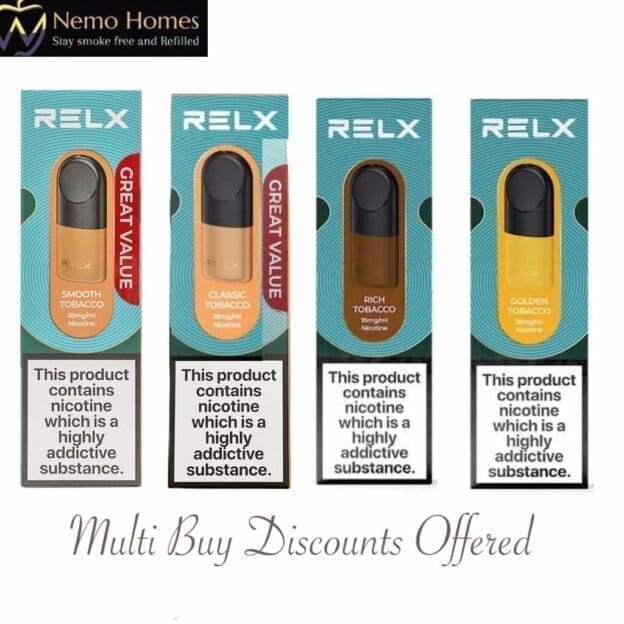 Relx Tobacco Flavour Cotton Pods - Nemo Homes Vape Shop
